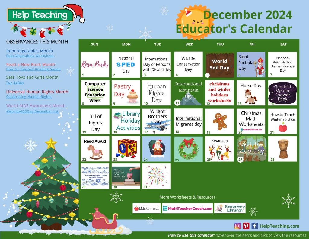 Educator's Calendar 2024 (US) - HelpTeaching.com HelpTeaching.com